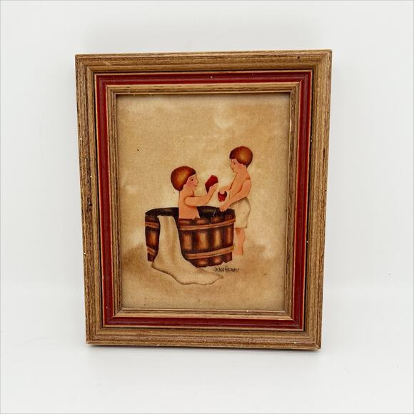 Vintage | Art | Vintage Jean Henry Theorem Painting Boys In Wash Tub ...